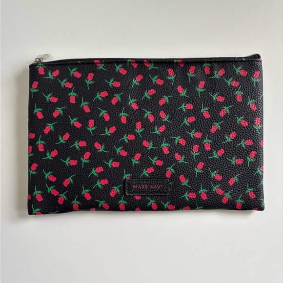 Mary Kay | Bags | Mary Kay Black Pouch With Red Rose Design | Poshmark